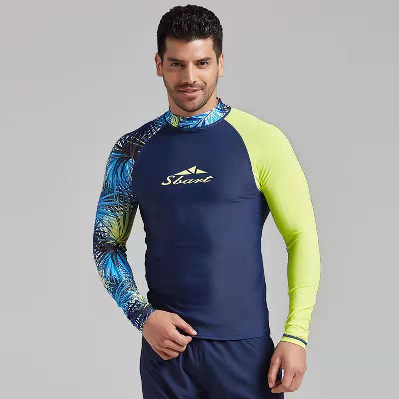 SBART Men Surf Rash Guards Top Lycra Long sleeve U... – Grandado