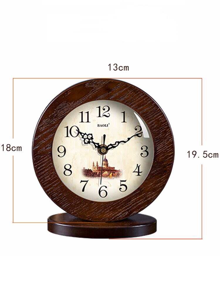American Wood Table Clock Vintage Silent Watch Des... – Grandado