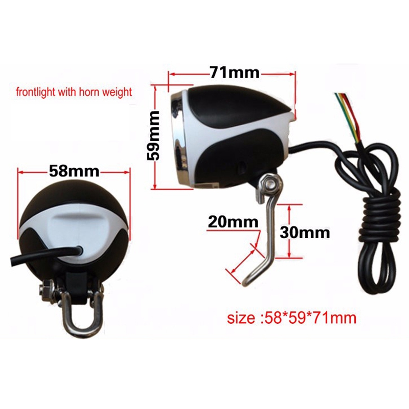 Ebike Light 24V36V48V LED Front Light with Horn El... – Vicedeal