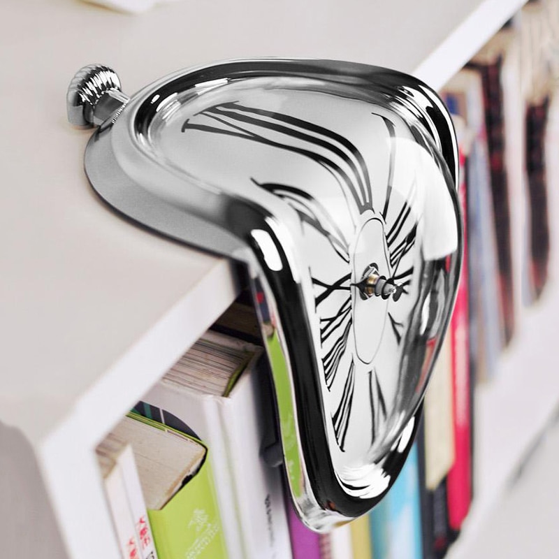 Melting Time Warp Wall Clock Roman Number Book She... – Vicedeal