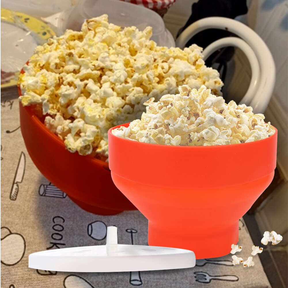 HOOMIN Popcorn Maker Silicone Red with Lid Microwa... – Vicedeal