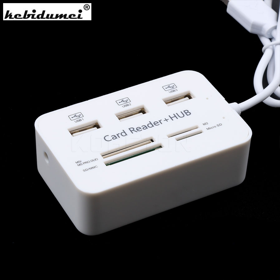 Kebidumei Multi Kaartlezer Hub 3 Port USB HUB Spli... – Grandado