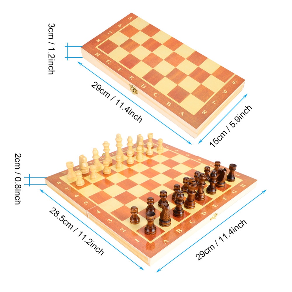 Chess Game Table Portable Wooden Chessboard Foldin... – Grandado