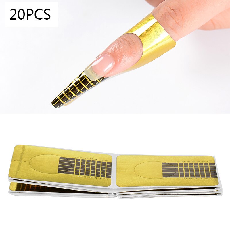 20/40PCS Acrylic Nail Art Forms Nail Extension UV ... – Grandado