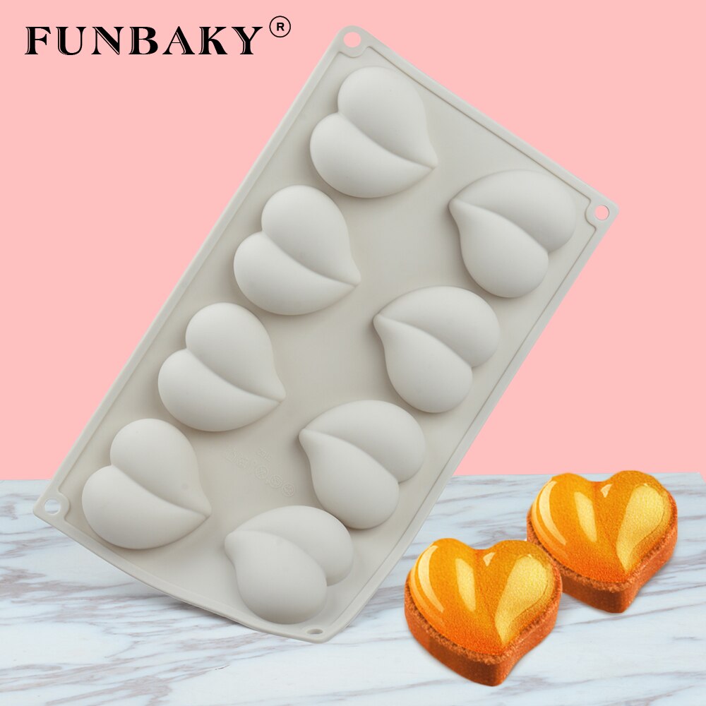 FUNBAKY 8 Cavity Heart Silicone Mold Cake Decorati... – Vicedeal