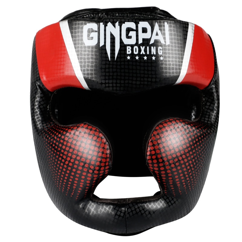 Full-Covered Boxing Helmet Muay Thai PU Leather Tr... – Grandado