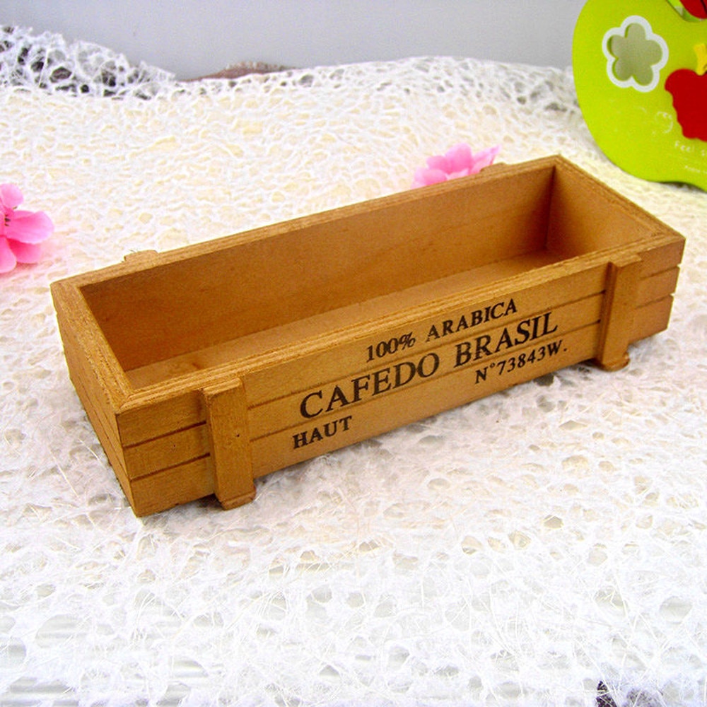 Vintage Wooden Boxes Crates Flower Pot Kitchen Tri... – Grandado