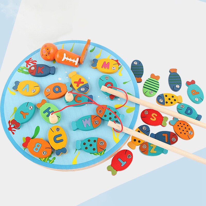 netic Wooden Fishing Game for Toddlers Alphabet Ca... – Grandado