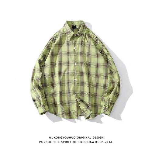 Koreaanse Plaid Shirt Mannen Lange Mouwen Vintage ... – Vicedeal