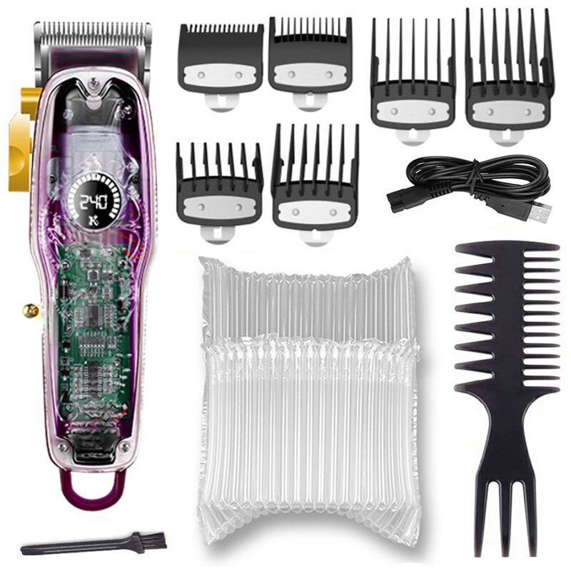 100-240V electric hair clipper LCD taper lever adj... – Grandado
