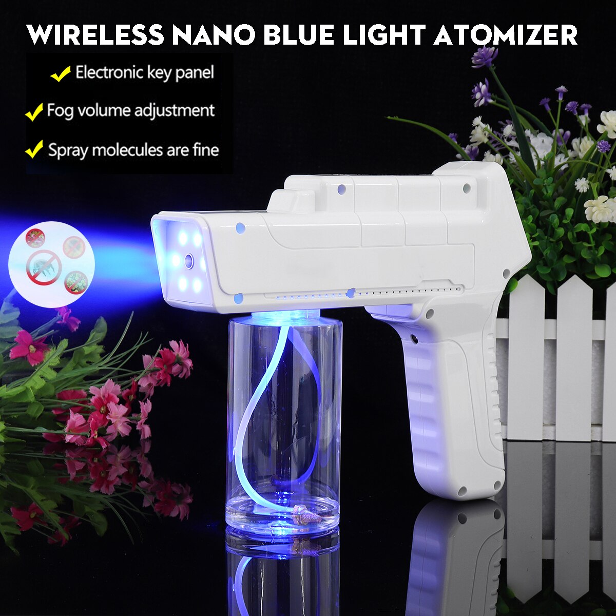 1600W 350ML Blue Light Nano Steam Atomizing Fogger... – Grandado