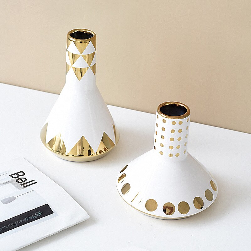 Nordic Geometry Ceramic Vase Home Living Room Deco... – Grandado