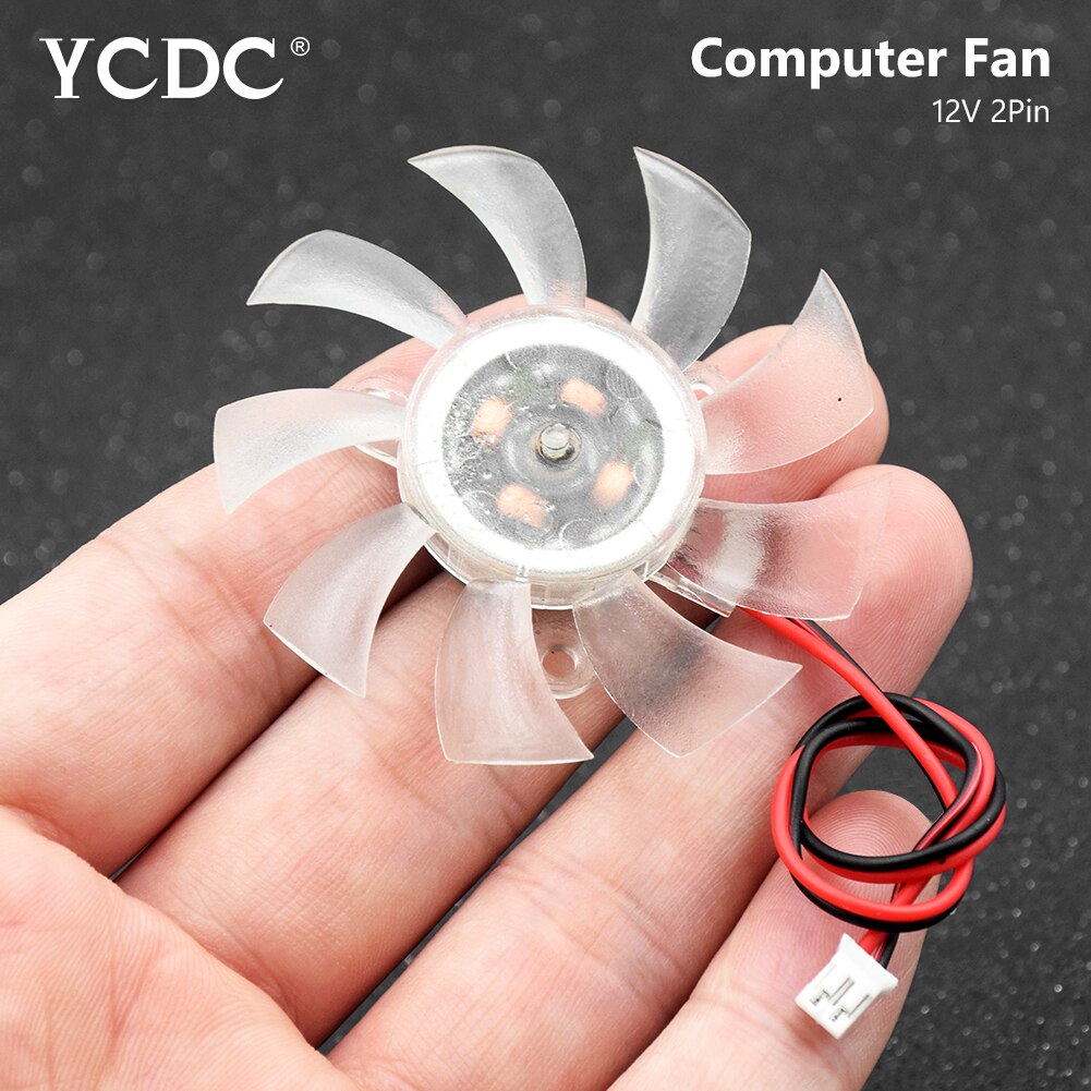 Transparent 12V 2 Pin 9 Blades PC VGA Video Graphics Card Heatsink ...