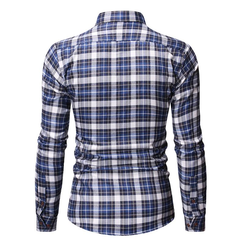 Social Shirt For Men Check Casual Blouse Male Mens... – Grandado