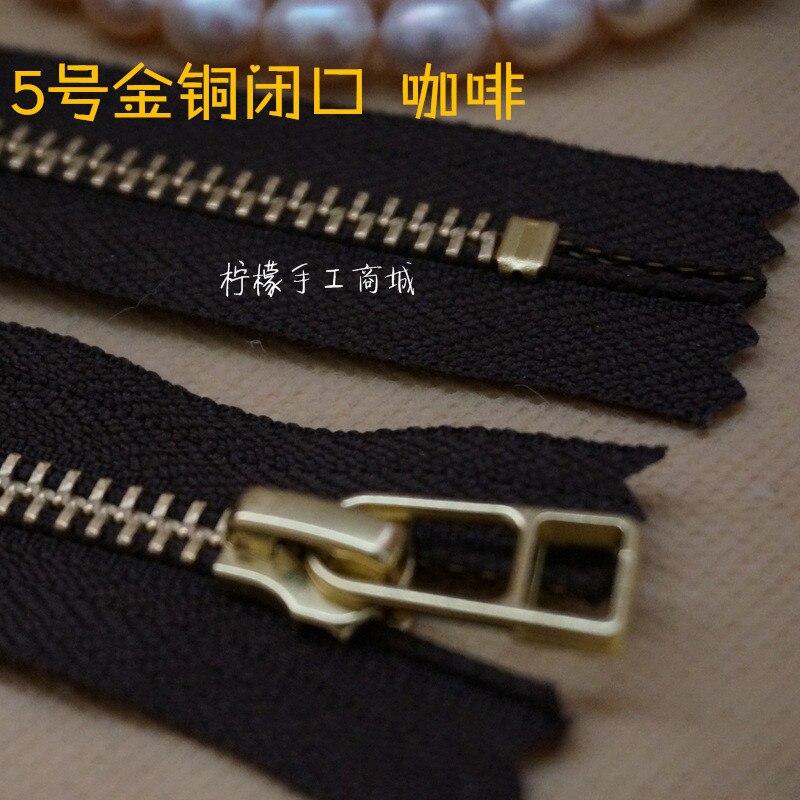 YKK5 metall Gold und kupfer geschlossen mund Reißv... – Grandado