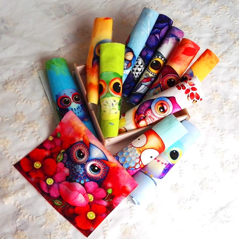 Owl Fabric Digital Printed Cloth Quilting Decora H... – Grandado