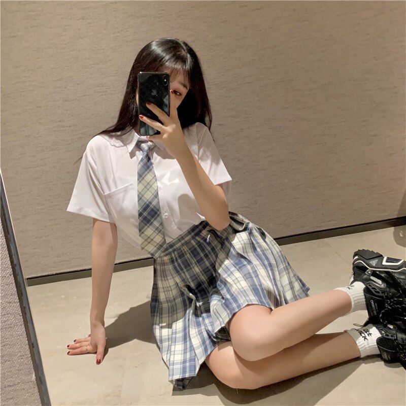 Japanese College JK Uniform Polo Collar Short-Slee... – Grandado