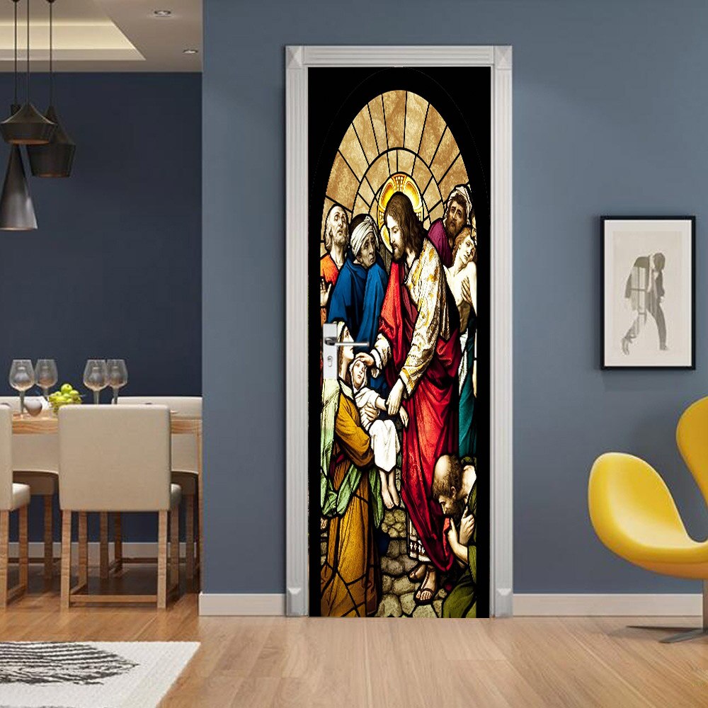3D Jesus religion door stickers wall stickers self... – Grandado