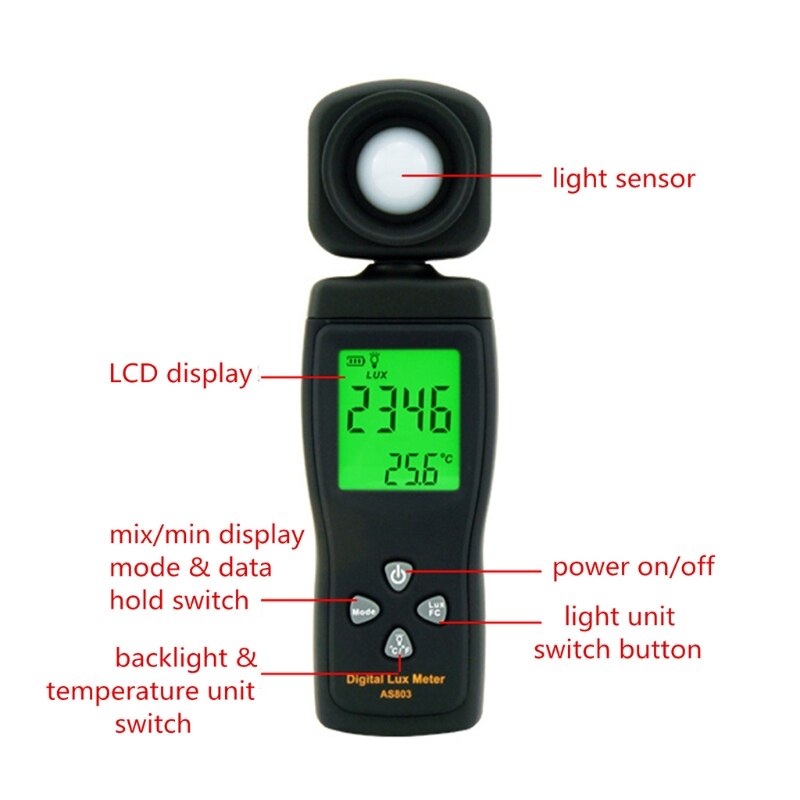As803 luxmeter medidor de luz digital lux medidor ... – Grandado