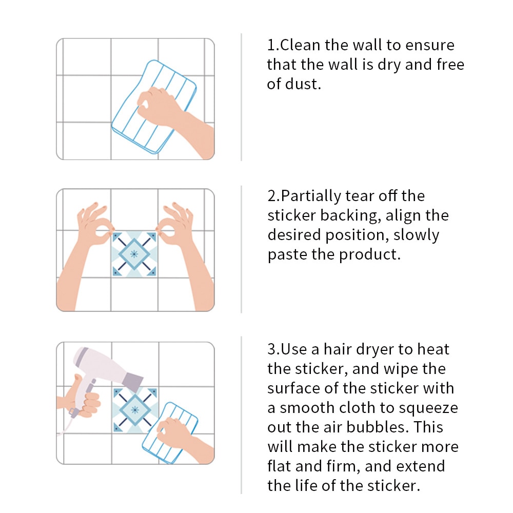 10Pcs/Set Modern Wall Sticker White Mosaic PVC Til... – Grandado