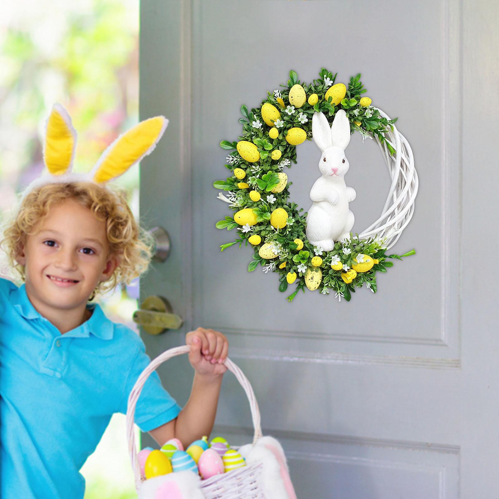 25cm Easter Wreath Spring Window Greenery Garland ... – Grandado