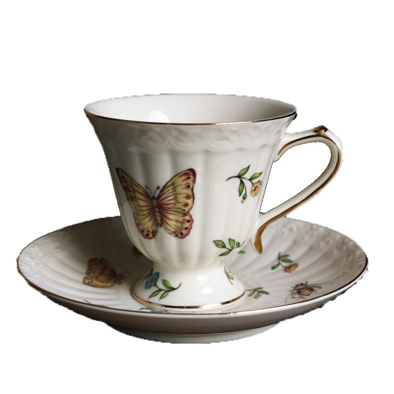 Palace Style Dragonfly Butterfly Gold Goblet Coffe... – Grandado