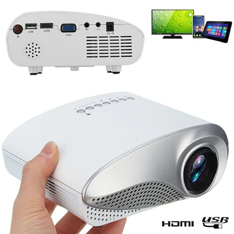 Clear Mini Portable 1080P 3D HD LED Projector Mult... – Grandado