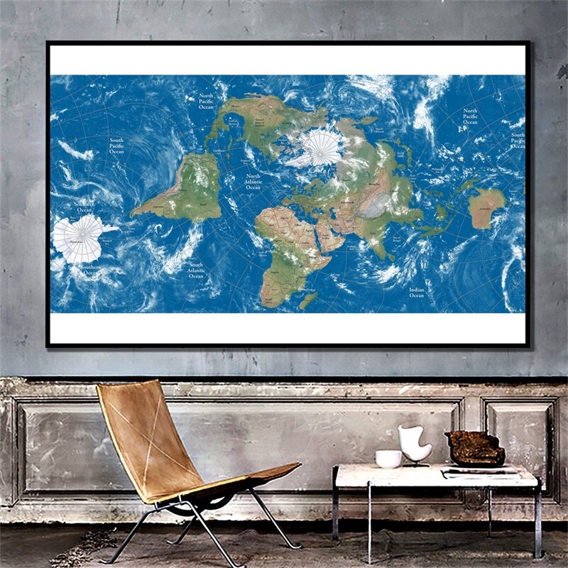 120*60cm The World Map Non-woven Canvas Painting W... – Grandado