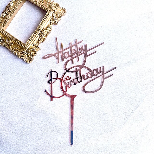 Happy Birthday My Love Acrylic Cake Topper Gold He... – Vicedeal