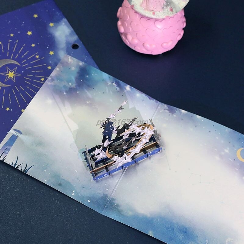 3D Pop Up Star Moon Greeting Cards Postcards Invit... – Grandado