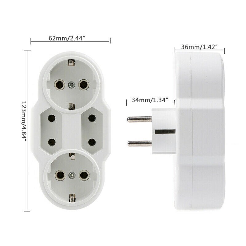 EU Type Plug Adapter Conversion Plug 1 TO 4 Way EU... – Grandado