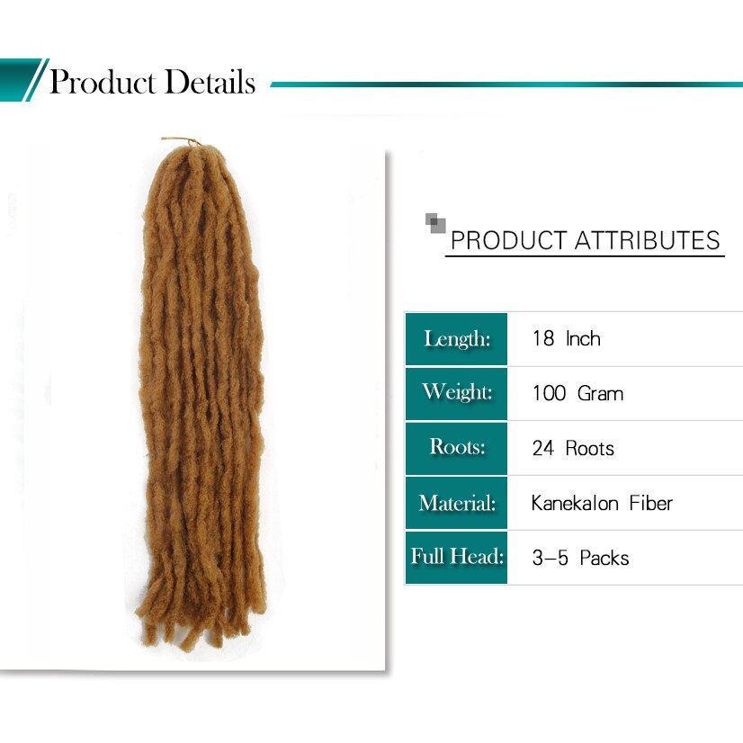 Synthetic Dreadlocks Soft Hair Various colors Blac... – Vicedeal