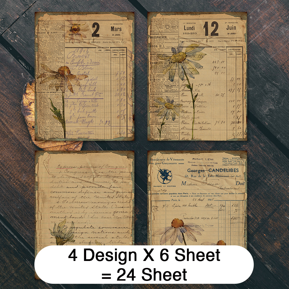 24 Sheet Antique Rose Plant Scrapbook Craft Paper ... – Grandado