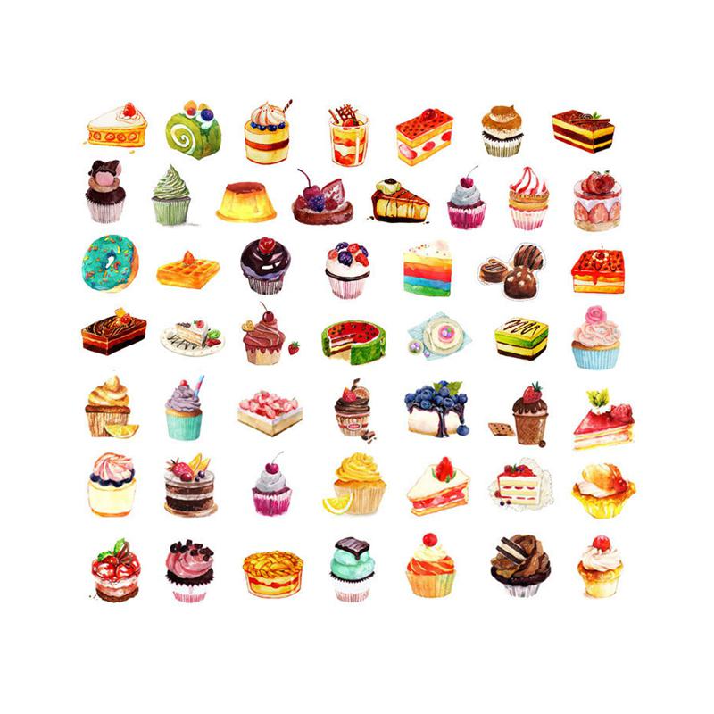 50pcs Cake Coffee Afternoon Tea Paper Stickers Kaw... – Grandado