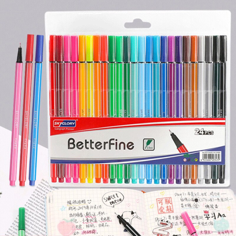 6/10/12/24Children's Watercolor Brush Fiber Washab... – Vicedeal