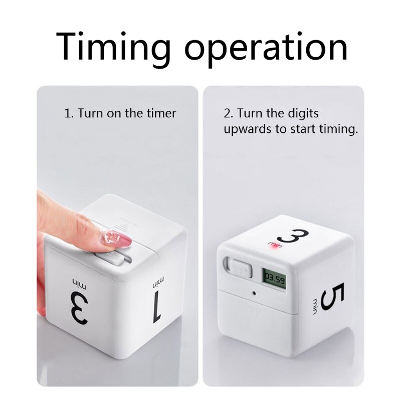Cube Shape Countdown Reminder Timer Mechanical Ala... – Grandado
