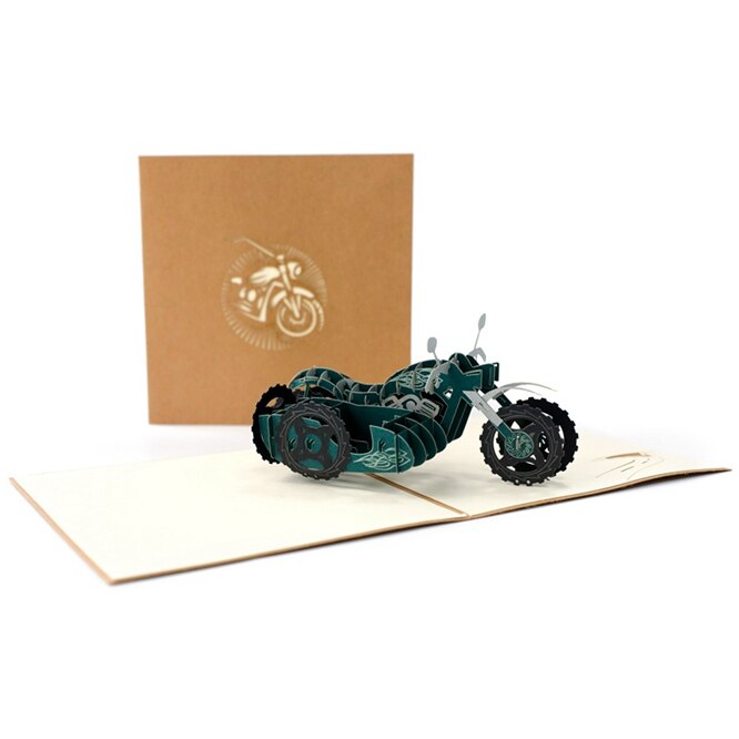 motorcycle Shape 3D Pop Up Greeting Cards Post Car... – Vicedeal