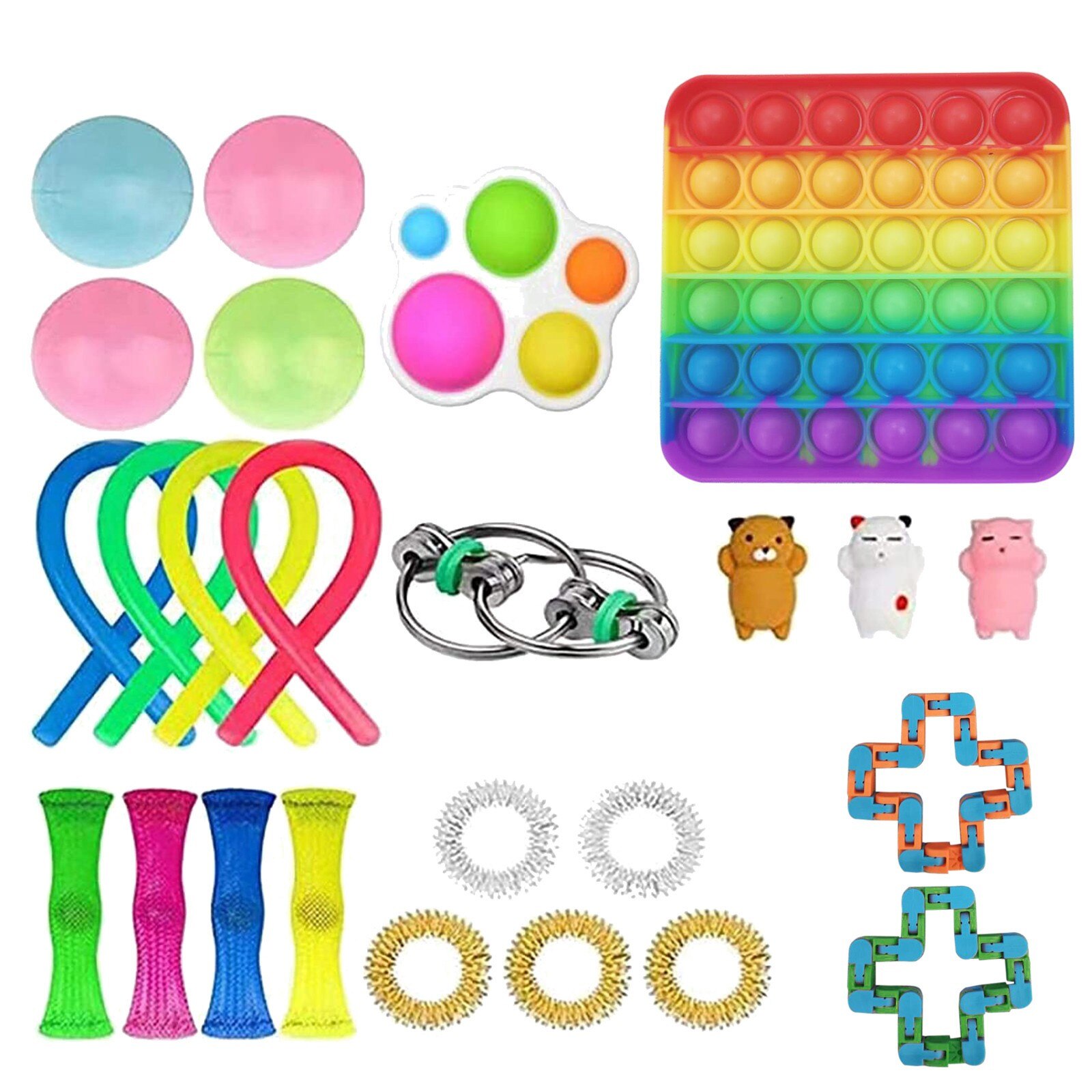 25 Pcs Adults Kids Fidget Decompression Toy Set Ch... – Grandado