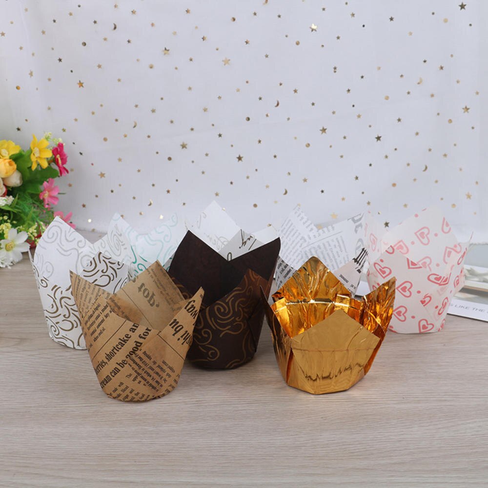 50 st tidning stil cupcake liner bakning cup för b... – Vicedeal