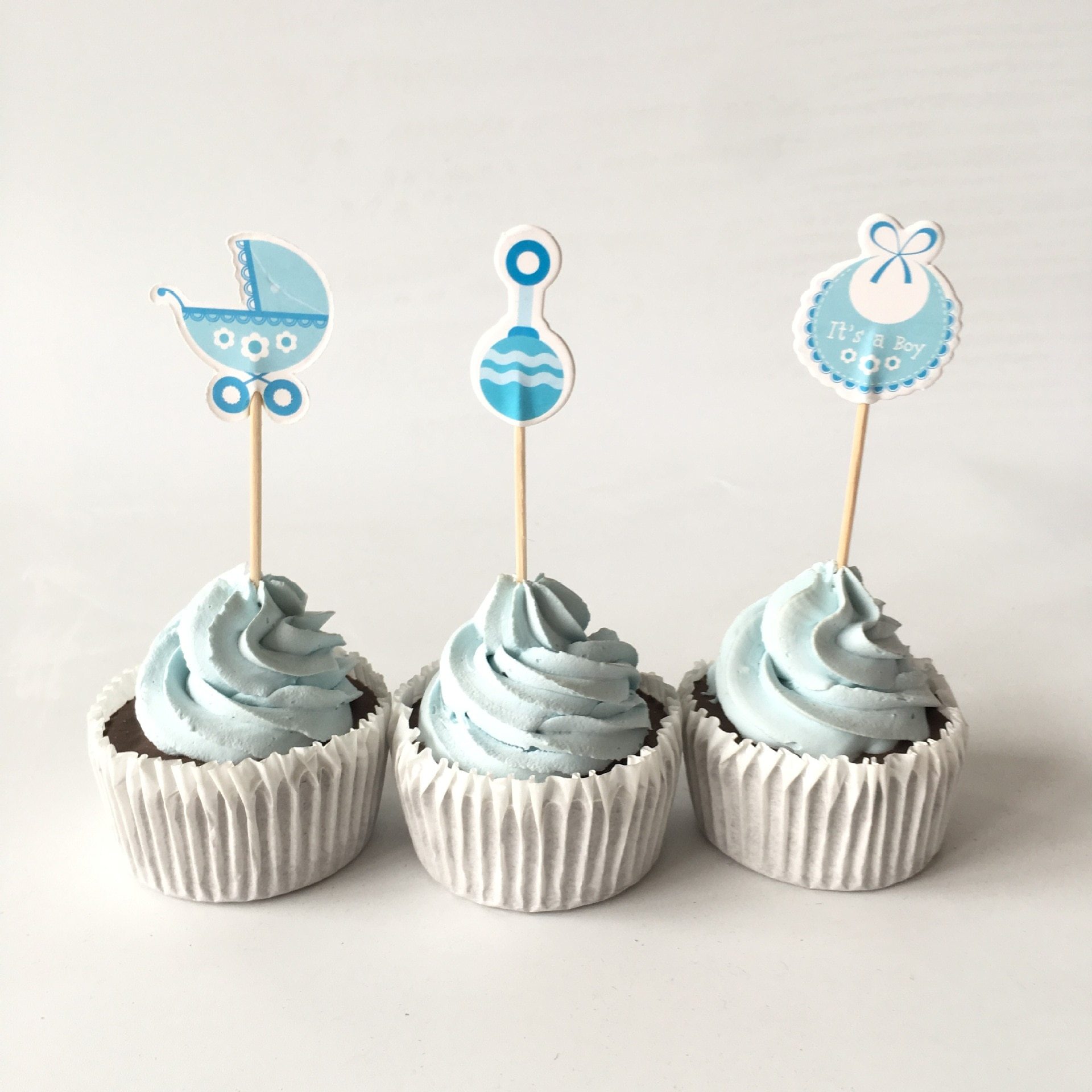 12/18/20pcs Baby Shower Cupcake Toppers Boy Girl B... – Grandado