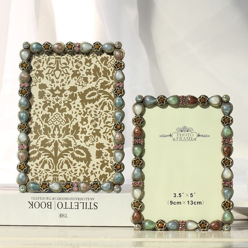 Painted Metal Diamond Photo Frame Wedding Photos P... – Grandado