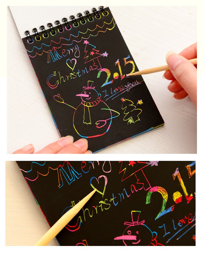 5 Stuks Scratch Note & Scratch Art Paper Magic Sch... – Grandado