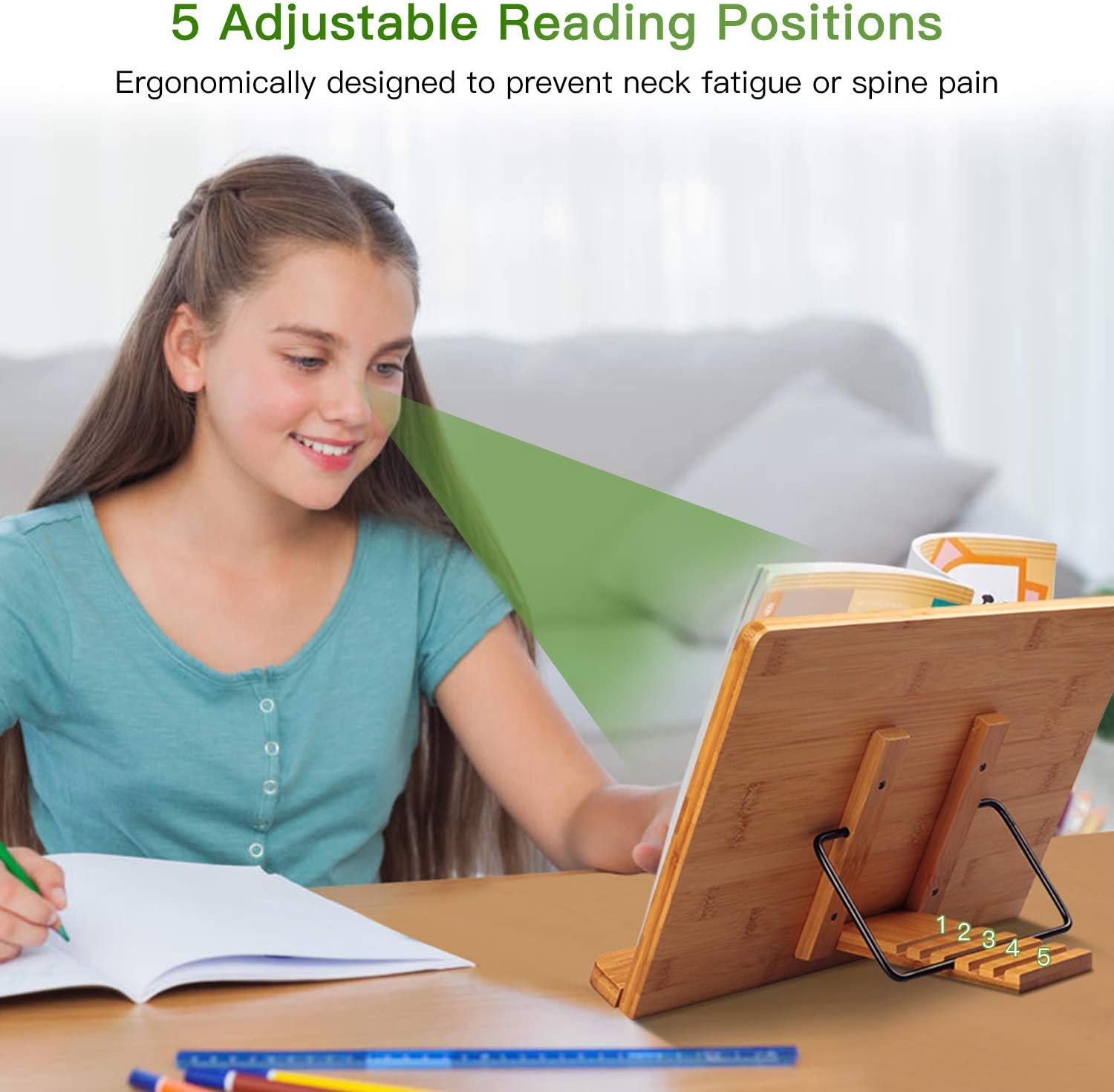 Book Holder Desk Organizer Adjustable Reading Rest... – Grandado