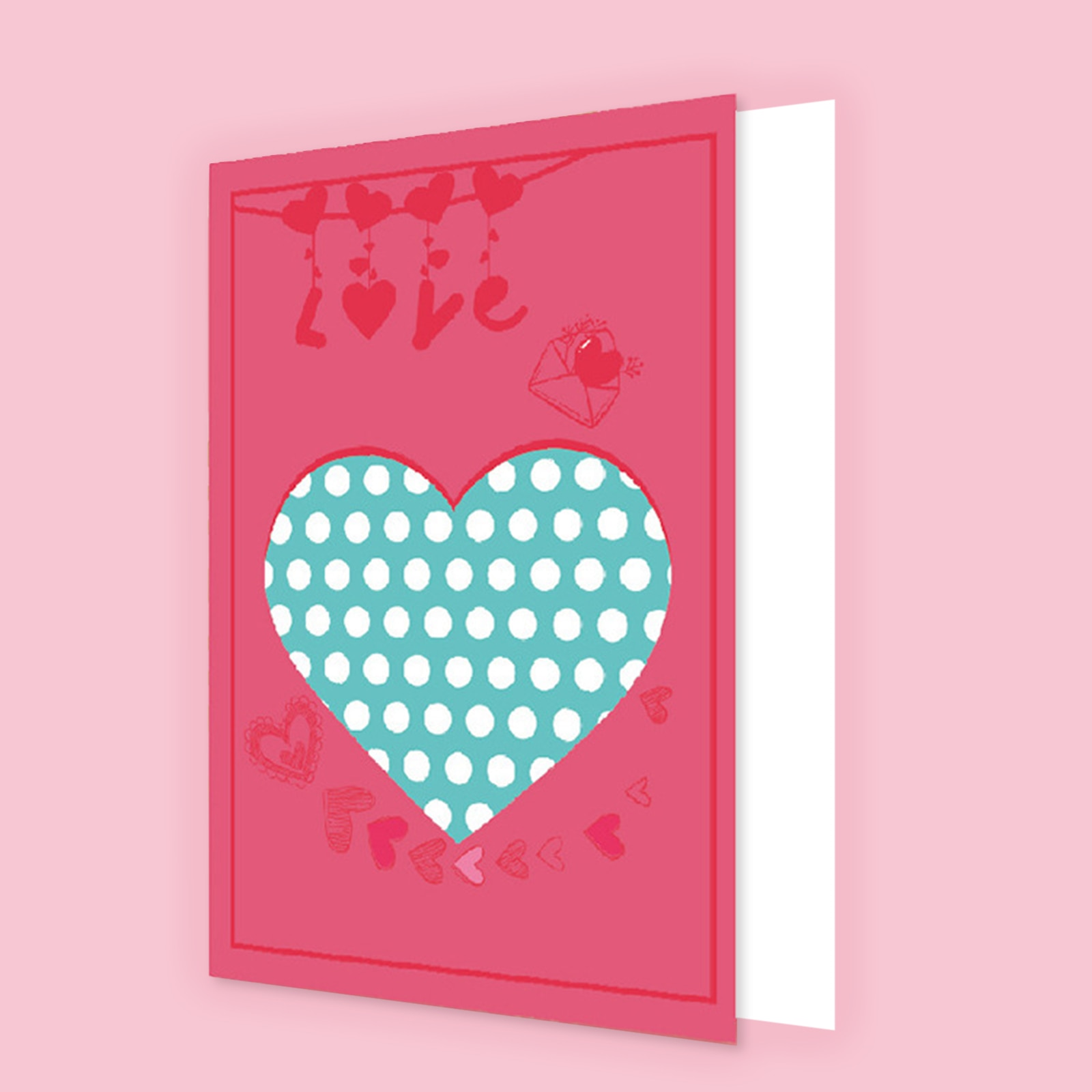 8Pcs/set Greeting Card Color LOVE Heart Shape Vale... – Grandado