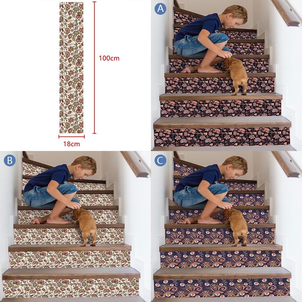Simulation 3d Floor Sticker Flower Staircase Stair... – Vicedeal