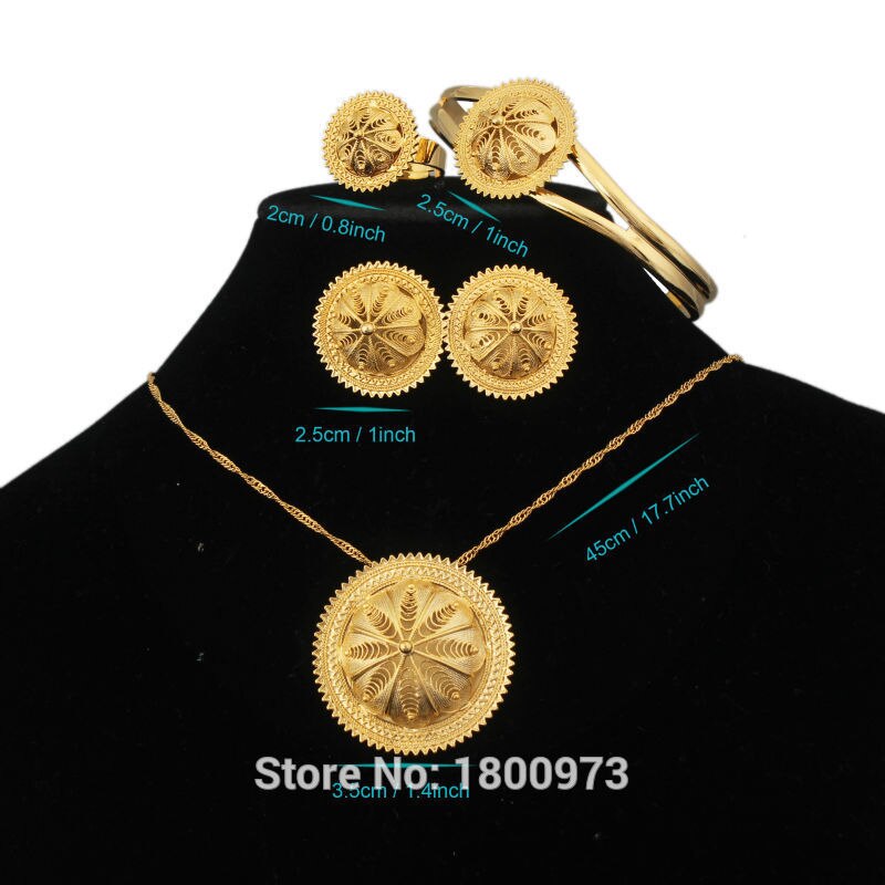 Romantische Ethiopische 5 stks Habesha Sieraden Go... – Vicedeal