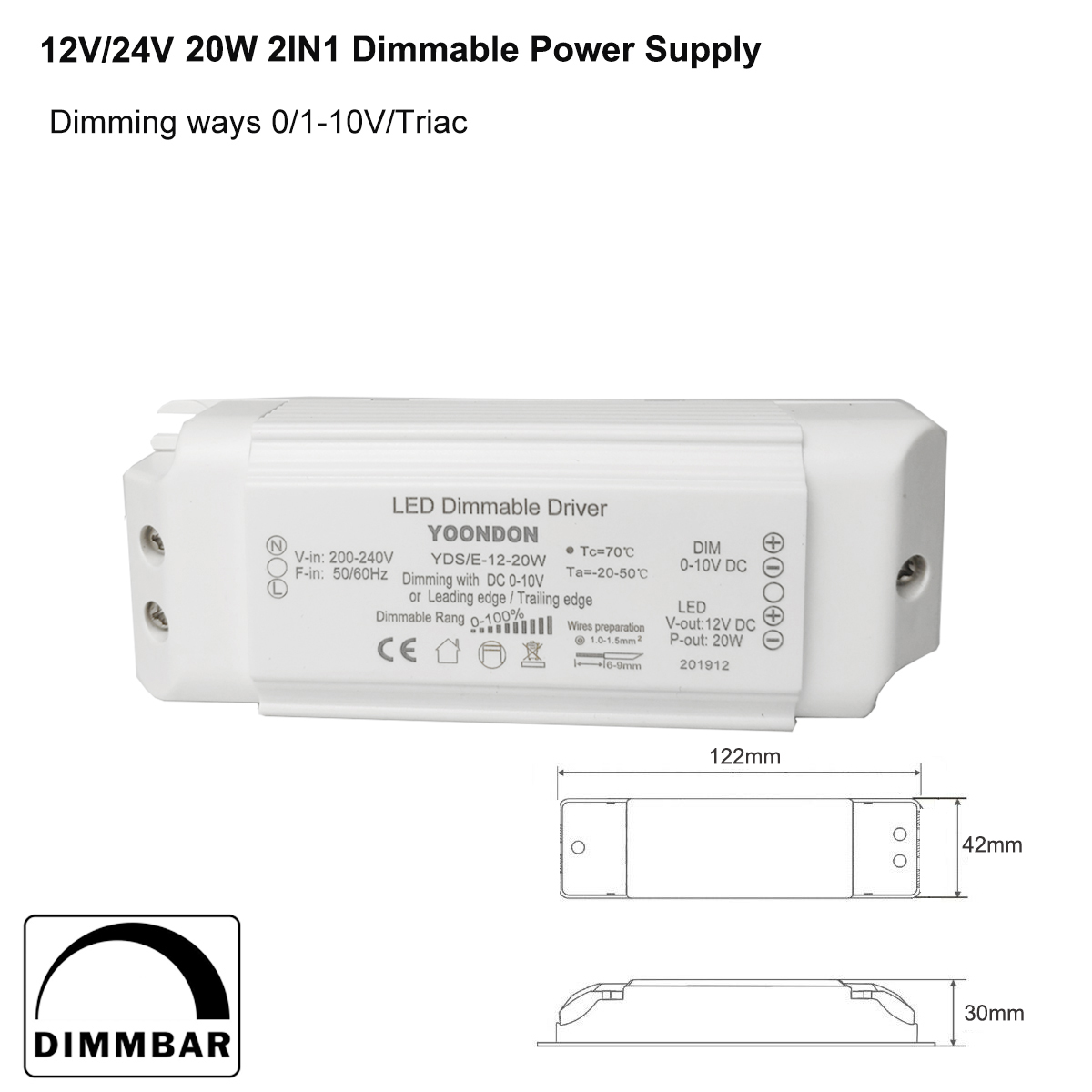 Ac 220V Constante Spanning Led Dimbare Driver Dc 1... – Grandado