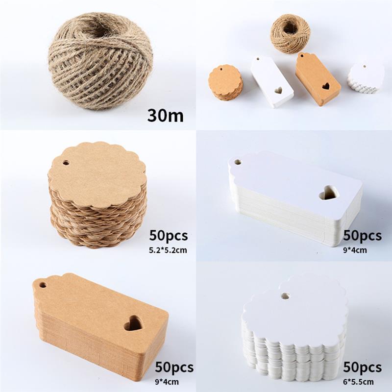 200pcs Kraft Paper Tags With Strings Handmade With... – Grandado