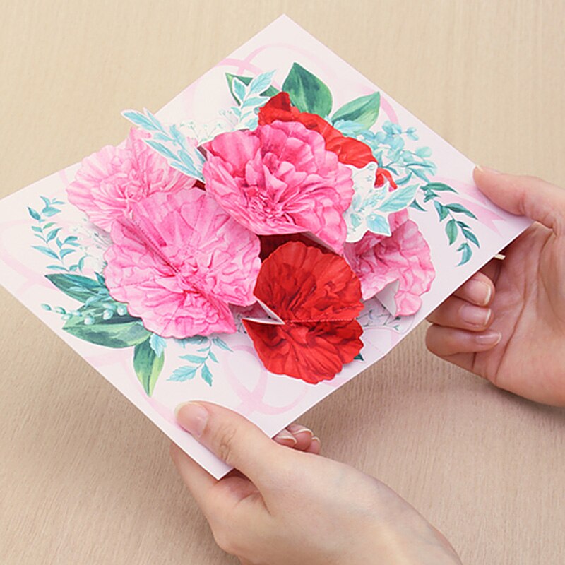 DIY Pop-up Card Carnation Flower,Handmade 3D Anniv... – Grandado