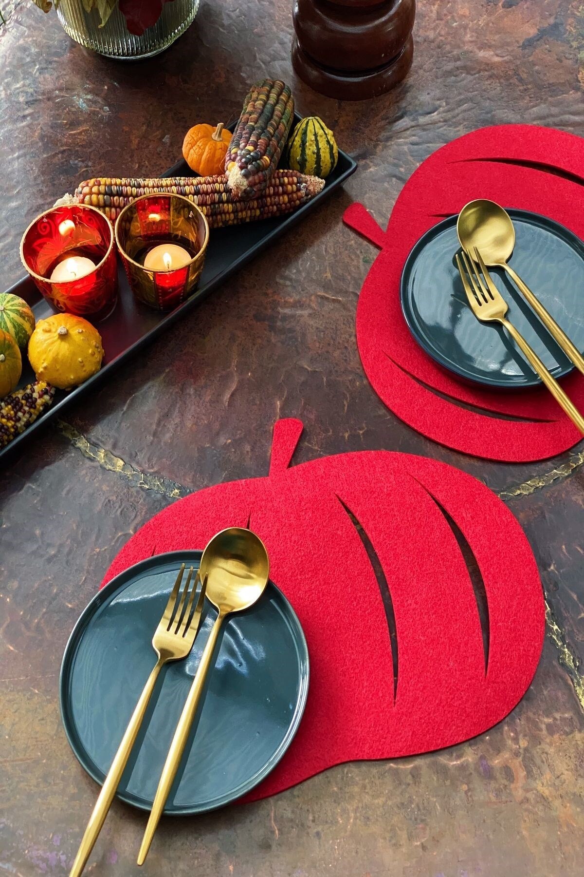 Pumpkin Pattern Plate Placemat Decorative Kitchen ... – Grandado